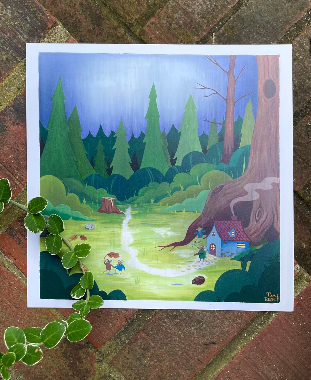 Mouse House Art Print, Mice Art, Nature Illustration, Children’s Wall ...