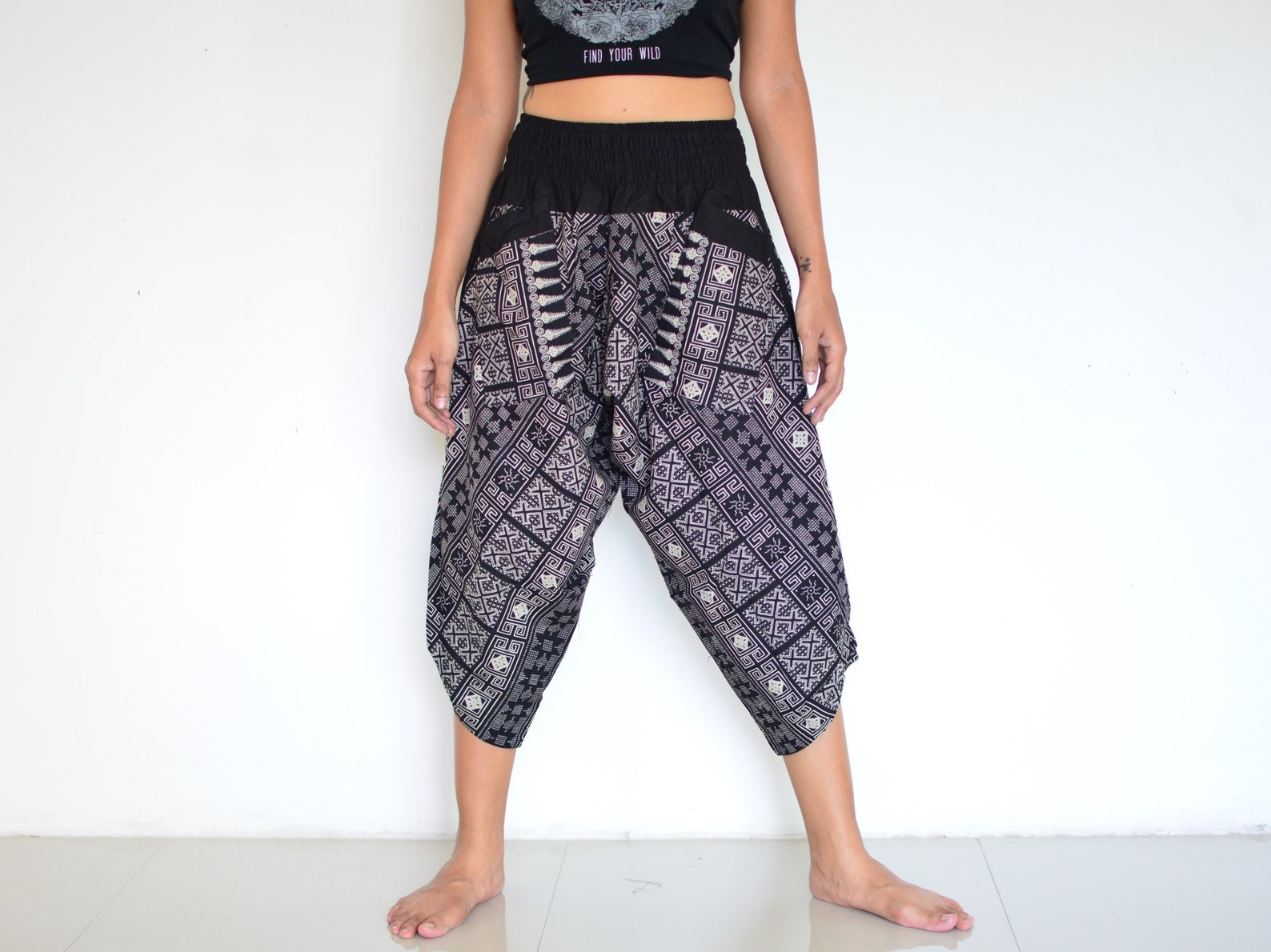 Harem Pants Japanese Samurai Pants Yoga Ninja Pants Men Women - Etsy