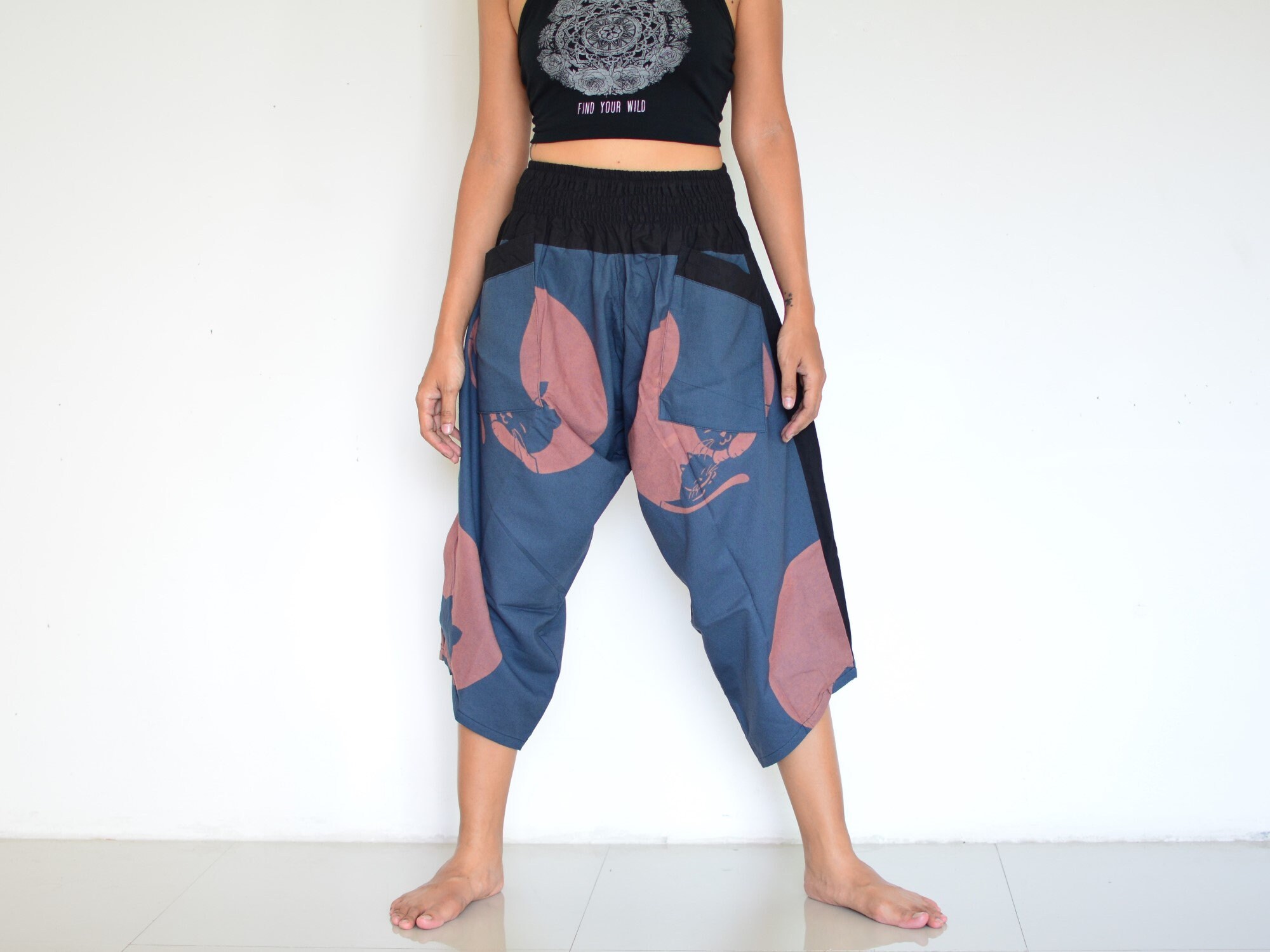 Harem Pants japanese Samurai Pants Yoga Ninja Pants men women | Etsy