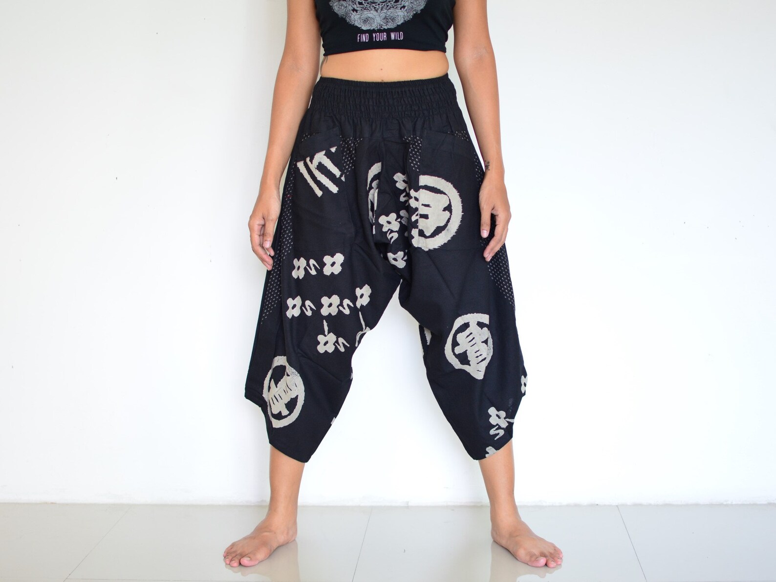 Harem Pants Japanese Samurai Pants Yoga Ninja Pants Men Women - Etsy