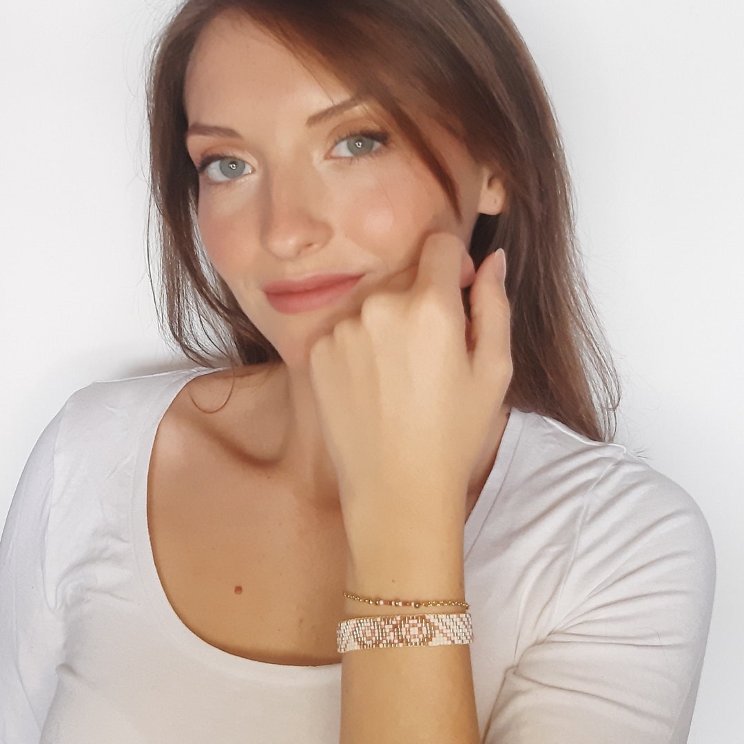 Japanese Bead Bracelet "lumi Grazia", Elegant Handcrafted Set for Women ...