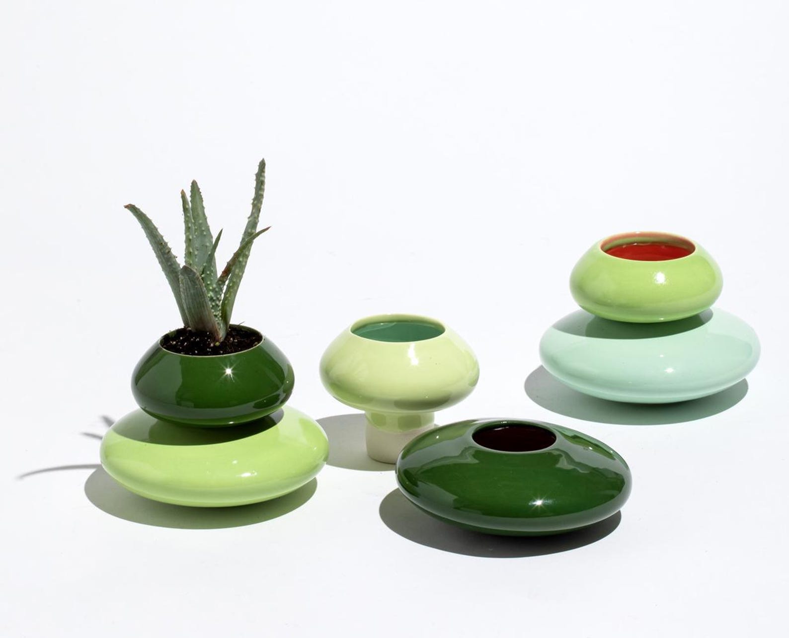 Mini Ceramic Planter Set: Colorful Clay Plant Pots, Green Living - Etsy