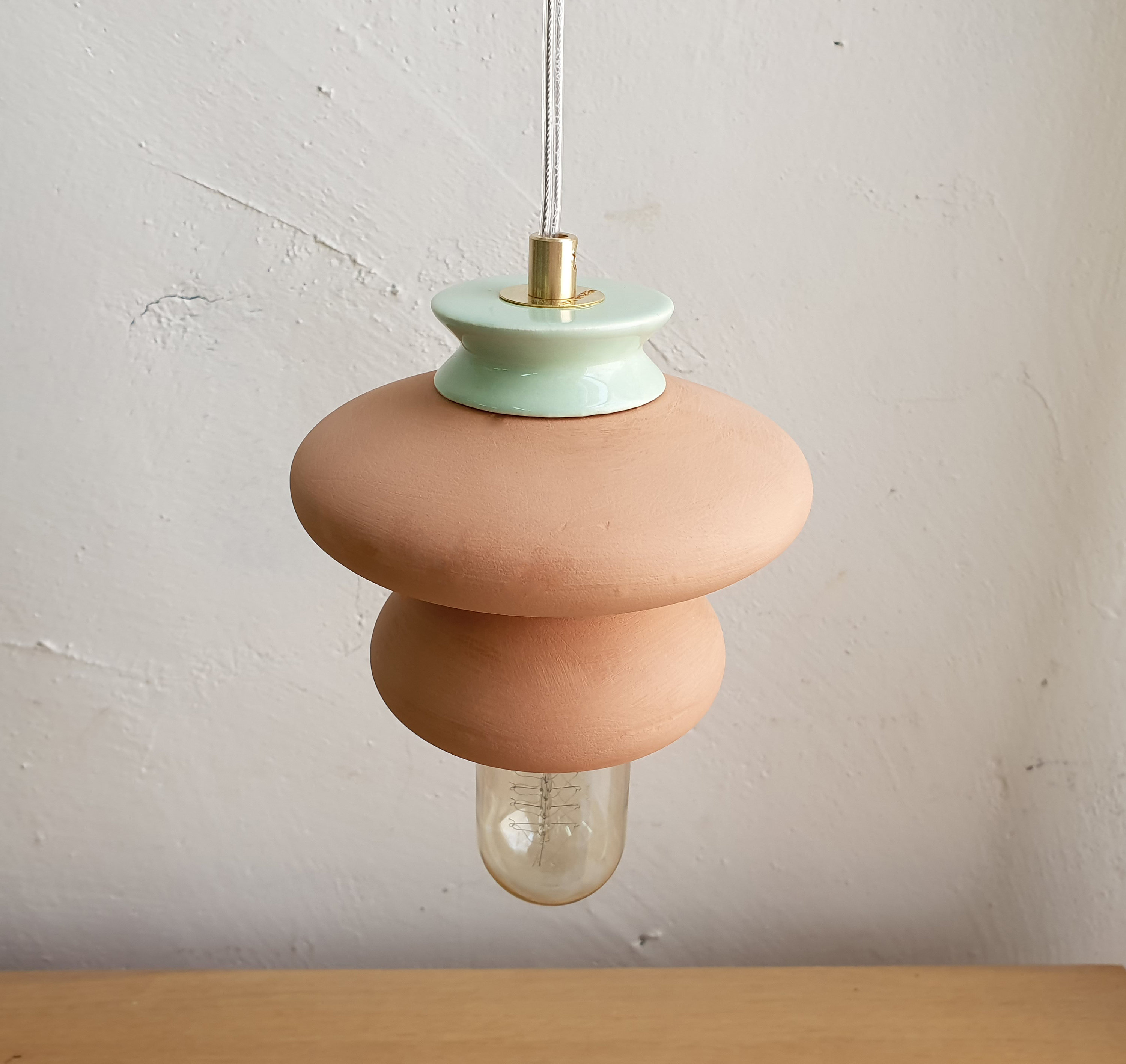 Ceiling lamp Pendant Terra Cotta Lamp Hanging Light Fixture | Etsy