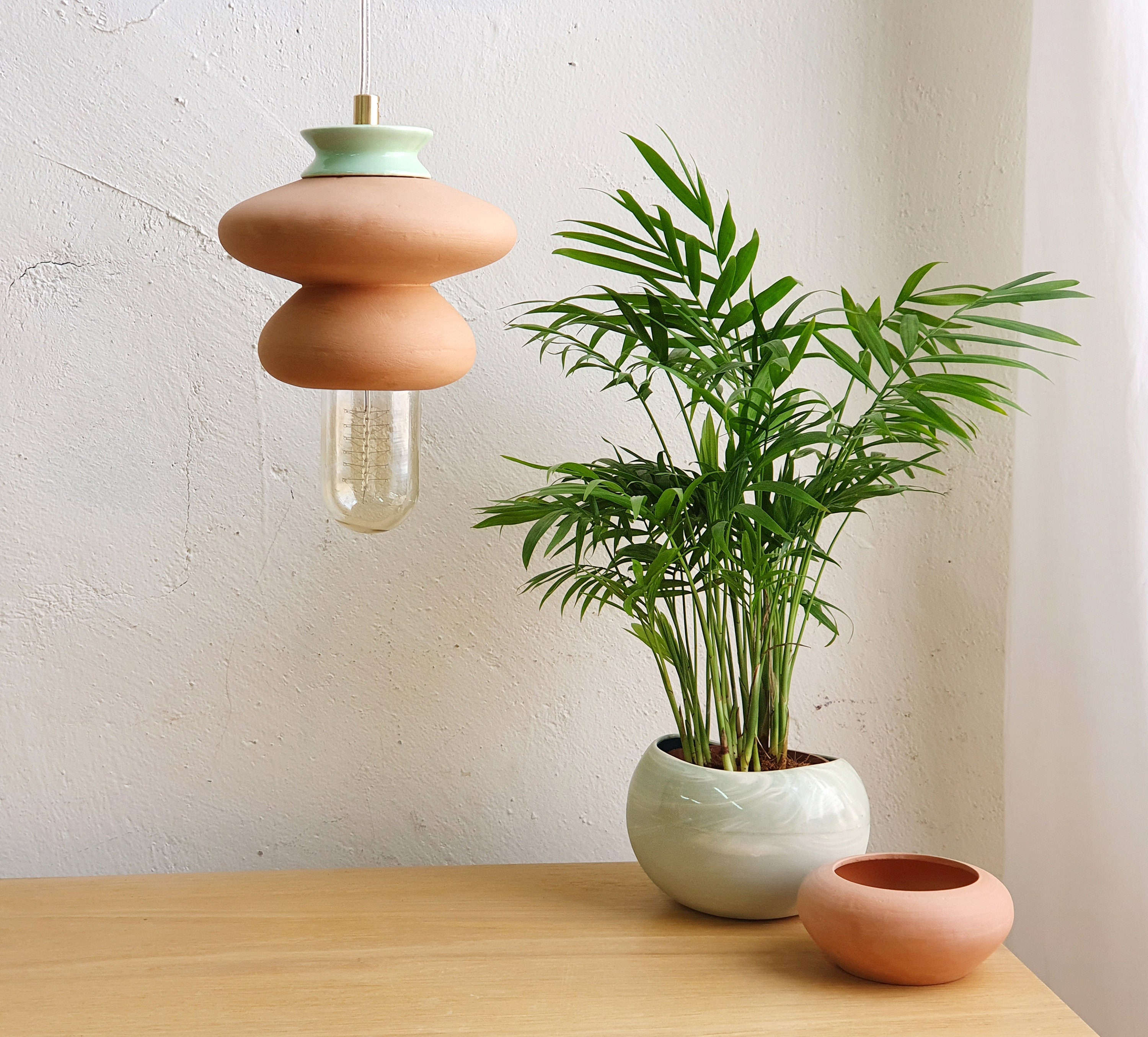 Ceiling lamp Pendant Terra Cotta Lamp Hanging Light Fixture | Etsy
