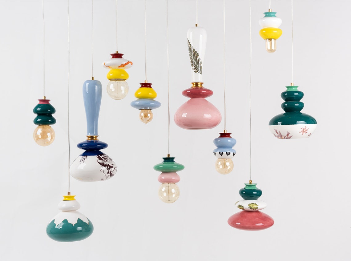 Hanging Light Fixture Lamps Set of Three Pendant Lamps for - Etsy