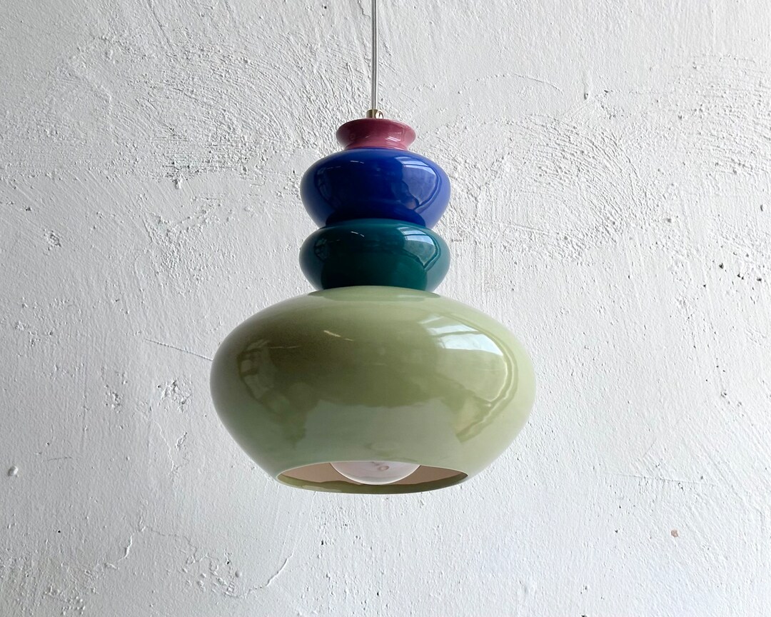 Pendant Ceramic Lamp, Hanging Lampshade, Handmade Design, Artistic ...