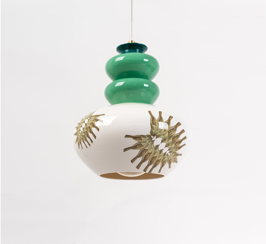 Hanging Ceramic Lamp Handmade Design Decorated With Ceramic Prints ...
