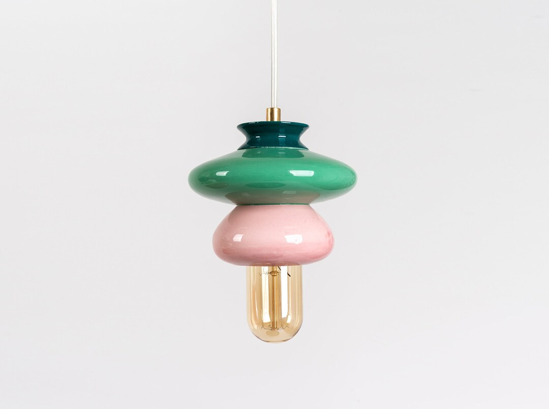 Ceiling Ceramic Lamp, Colorful Handmade Lampshade Design, Unique Light ...
