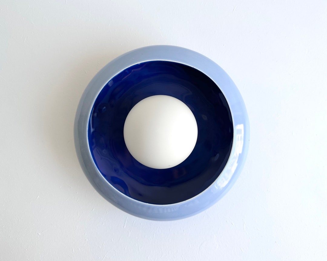 Baby Boy Nursery Colorful Handmade Ceramic Wall Sconce: Shiny Blue ...