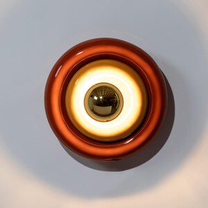 Ceramic Wall Lamp, Handmade Round Sconce Light, Colorful Flush Mount ...