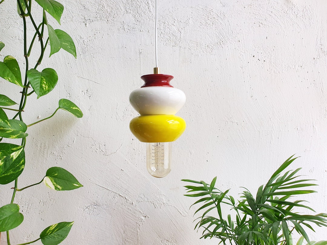 Ceiling Ceramic Lamp, Colorful Handmade Lampshade Design, Unique Light ...