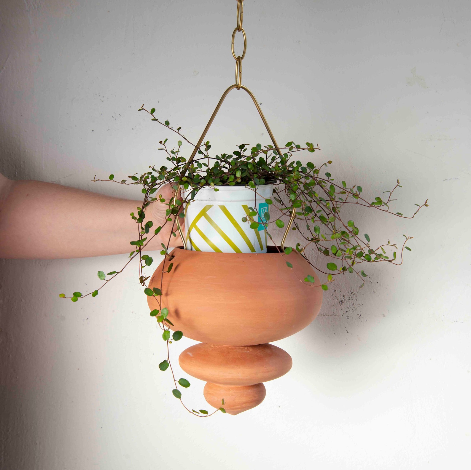 Pair of Hanging Ceramic Planters Terracotta Unique Artwork | Etsy