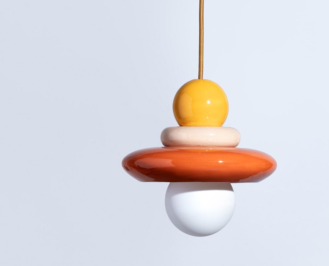 Maximalist Ceiling Light | Pendant Ceramic Lamp | Handmade Hanging ...