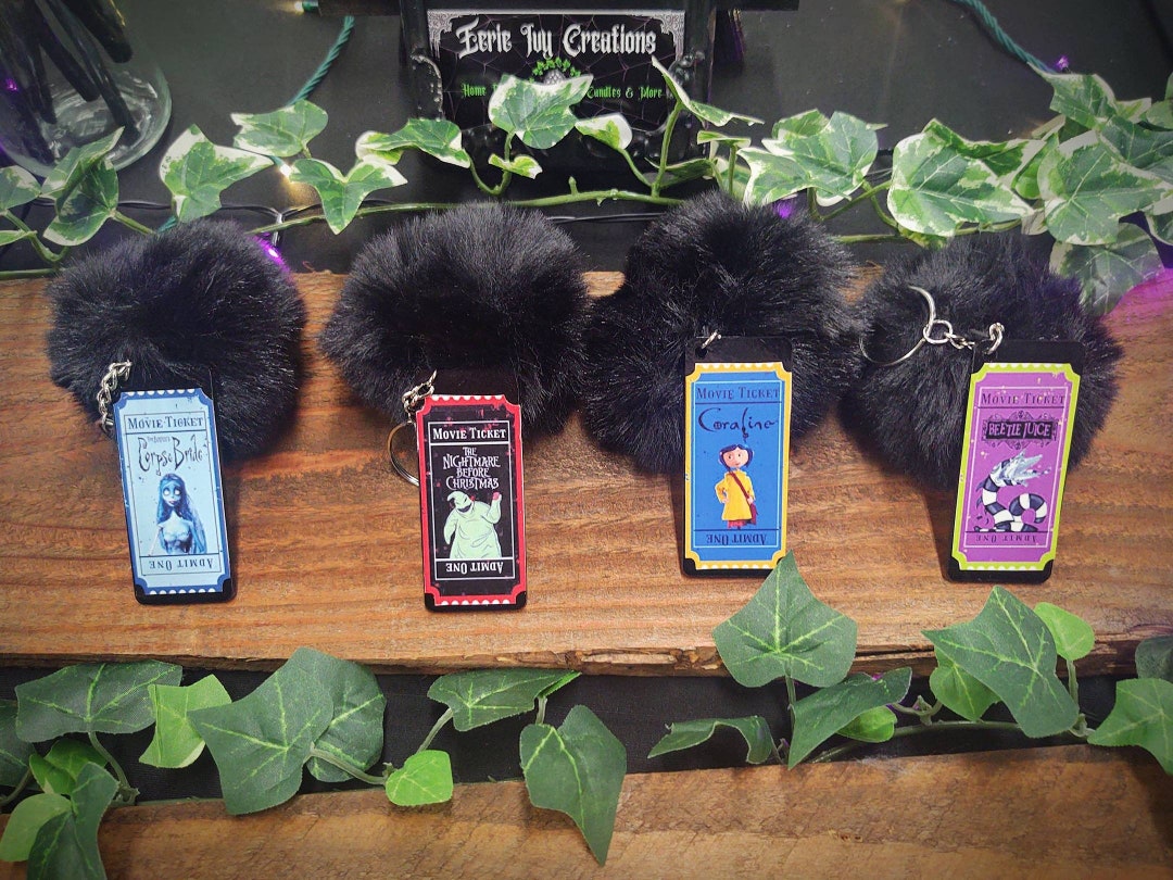 Antique Movie Ticket Keychains/ Spooky Movies/ Halloween/ Movie Gift ...