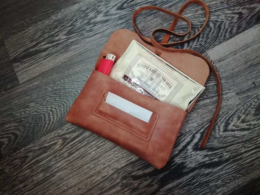 Leather Tobacco Pouch, Leather Cigarette Case, Rolling Tobacco Case ...