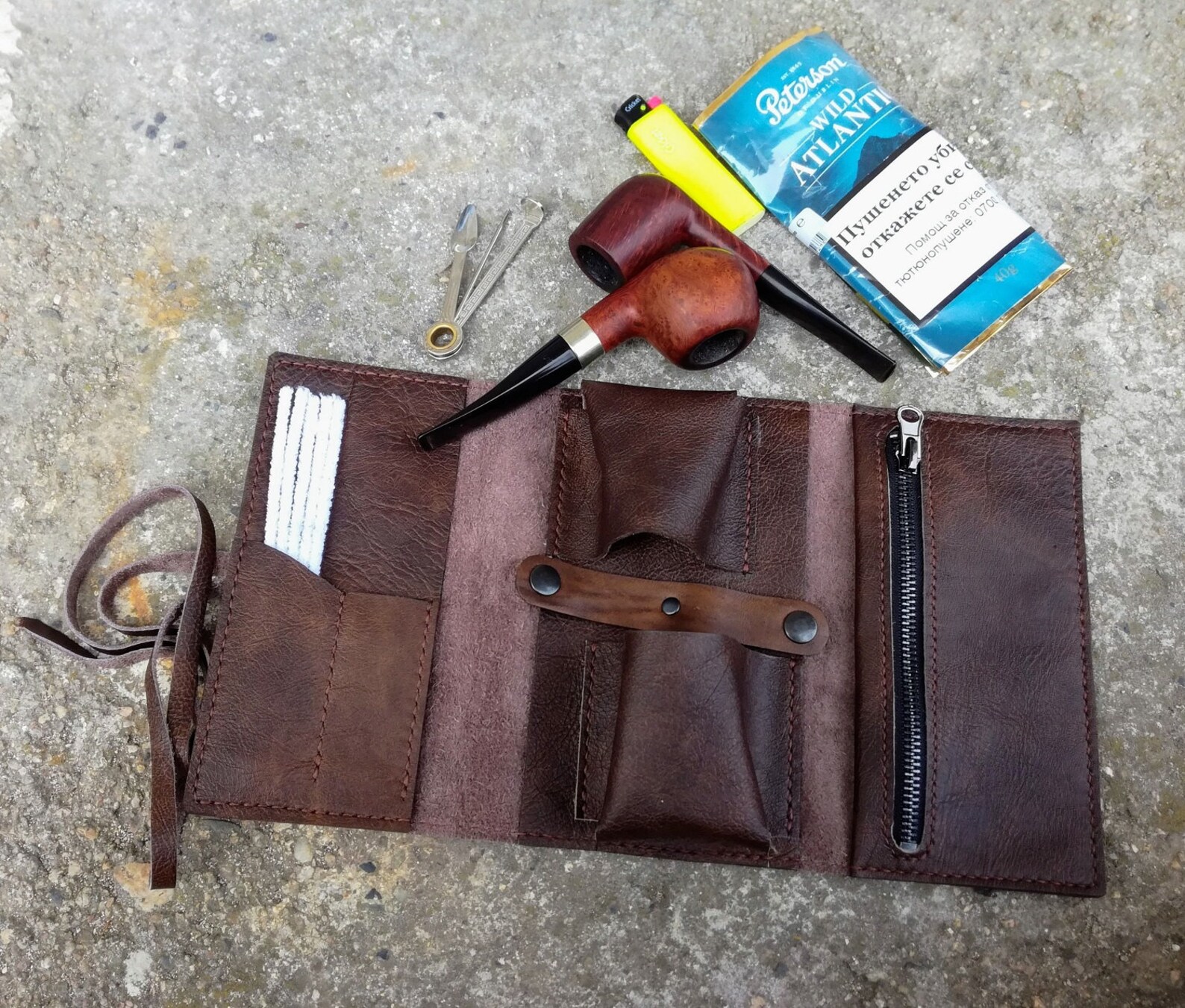 Leather Pipe Roll for 2 Pipes Anniversary Gift Leather - Etsy