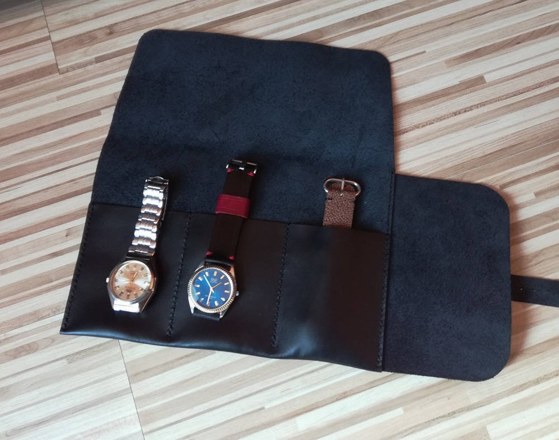 Leather Watch Roll Travel Watch Pouch Anniversry Gift Watch - Etsy