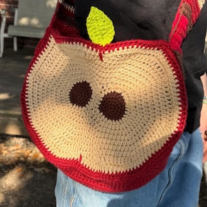 Crochet Apple Bag | Tote Bag, Cross Body Bag, Crochet Bags, Fall Bag ...