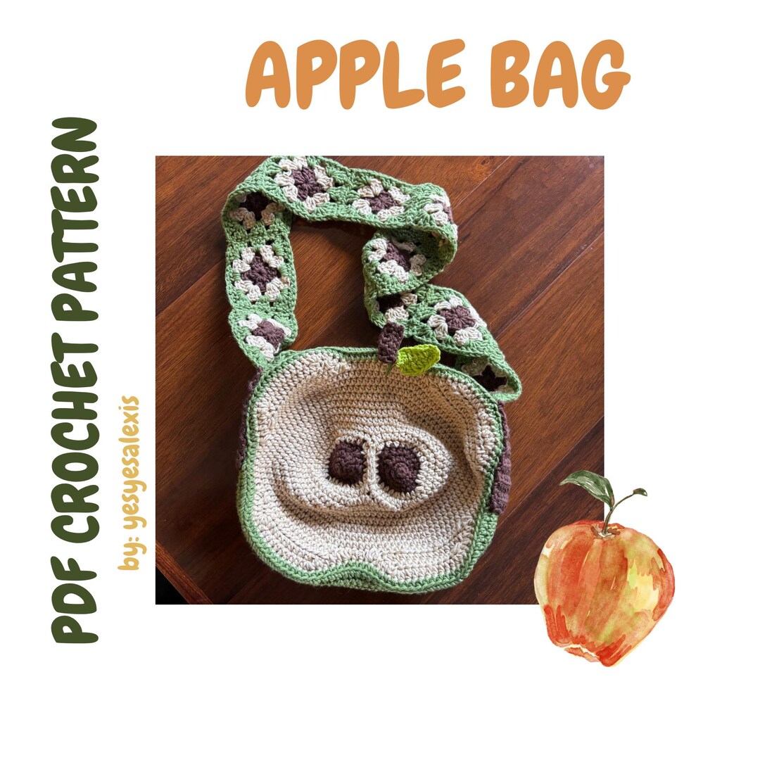 Apple Bag Crochet Pattern | Crochet Apple Bag | PDF Pattern | Crochet ...