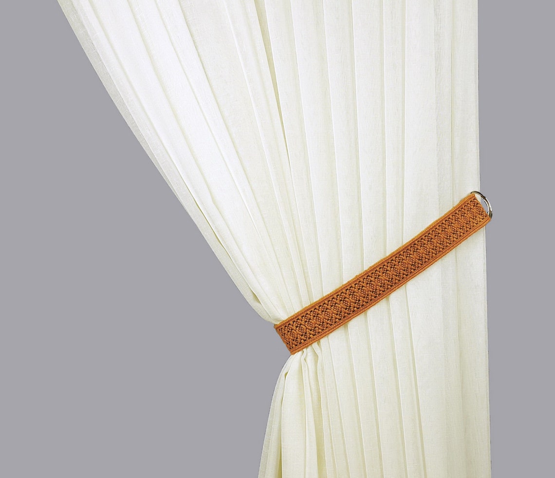 Curtain Tie Back Cotton Woven Belt Terracotta Tiebacks Orange - Etsy