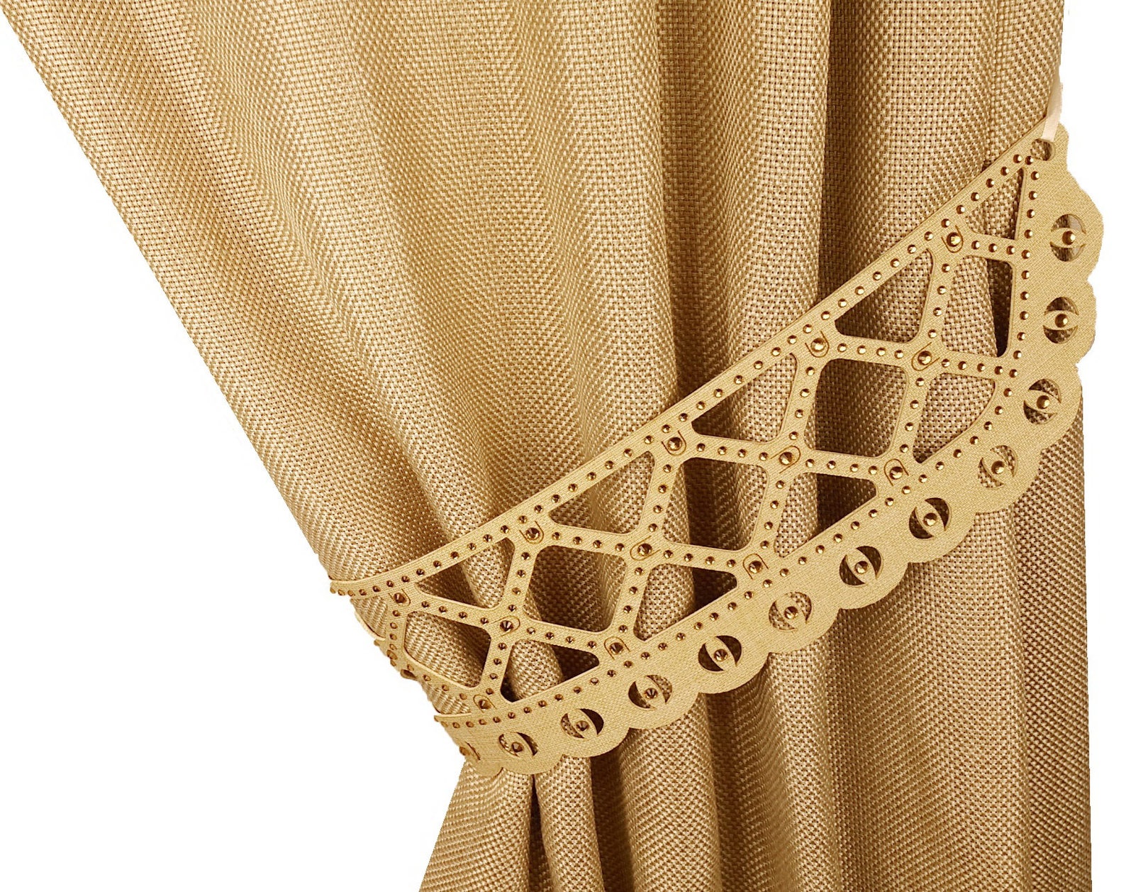 Rhinestones Tie Back Curtain Tiebacks Beige Color Topaz Laser - Etsy ...