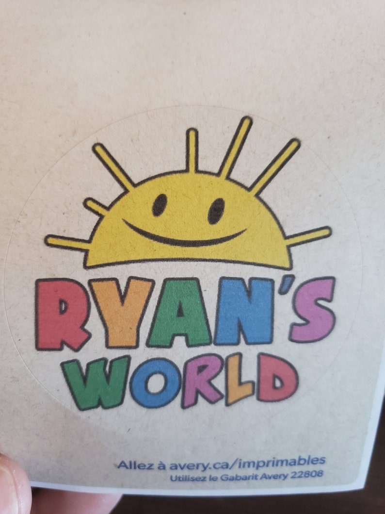 Ryan's World theme sticker sheet 9 stickers per sheet | Etsy