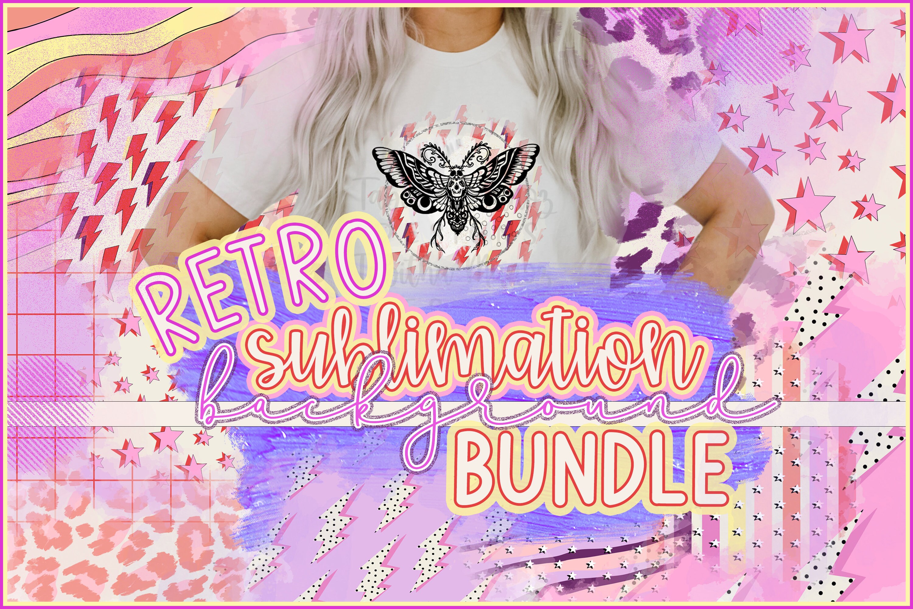 Retro Sublimation Background Bundle - Etsy