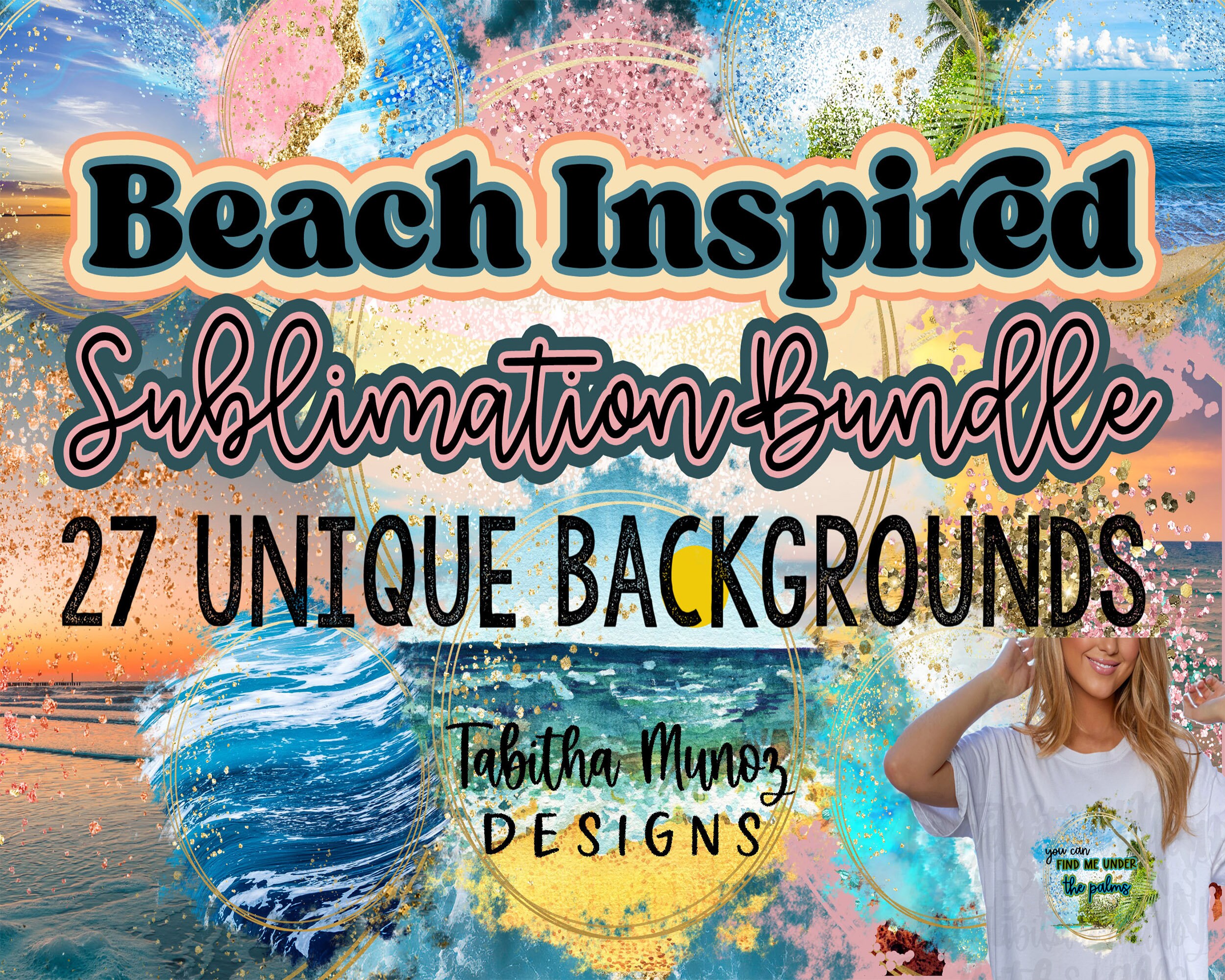 Beach Sublimation Background Bundle - Etsy