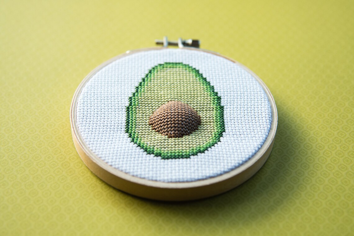 Avocado Cross Stitch Pattern PDF, Stuffed Cross Stitch Avocado ...