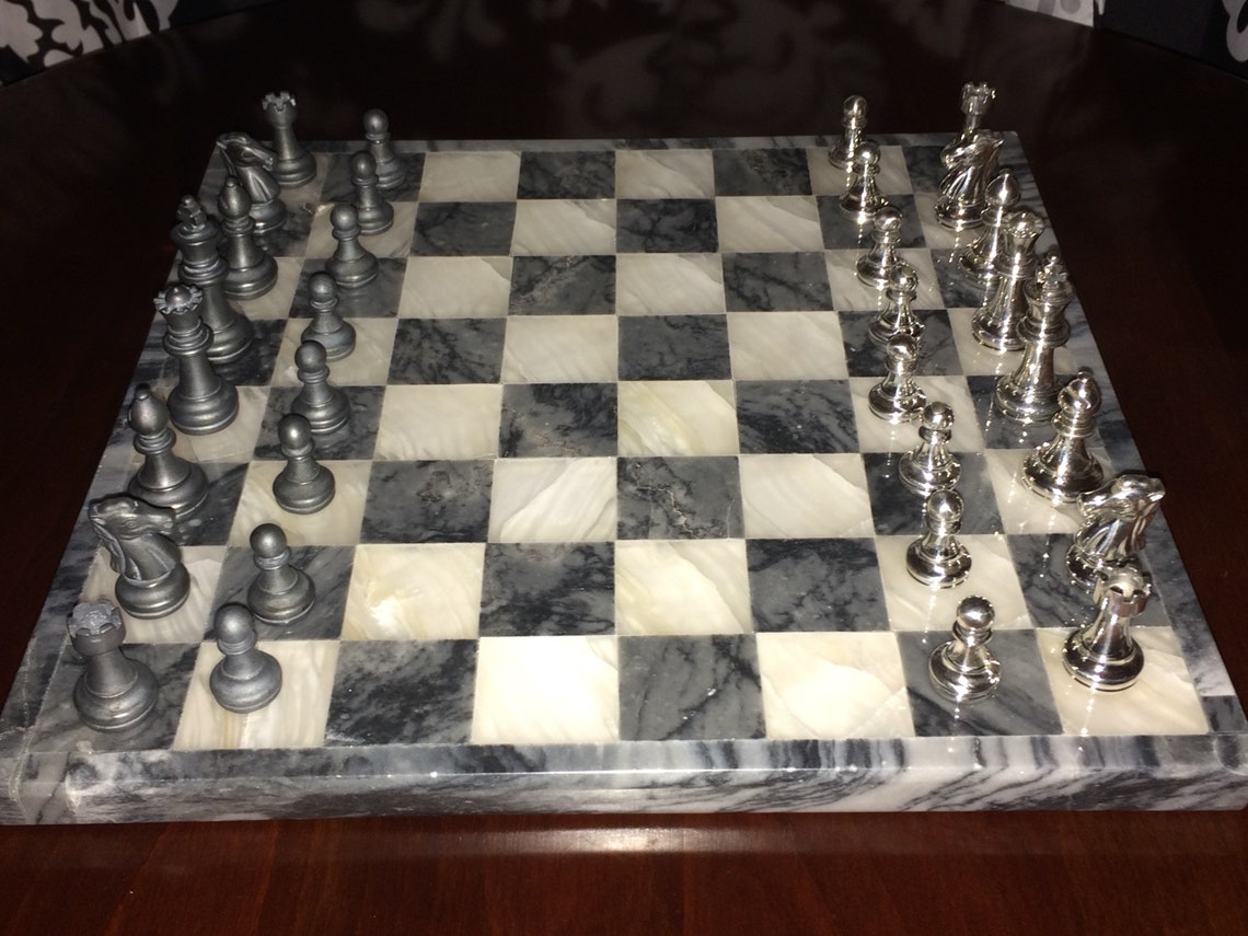 Solid Silver Chess Set - Etsy