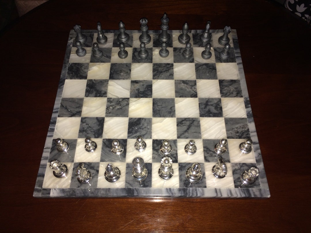 Solid Silver Chess Set - Etsy