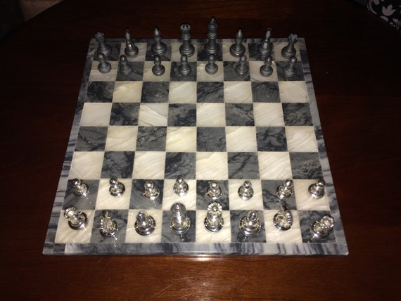Solid Silver Chess Set - Etsy