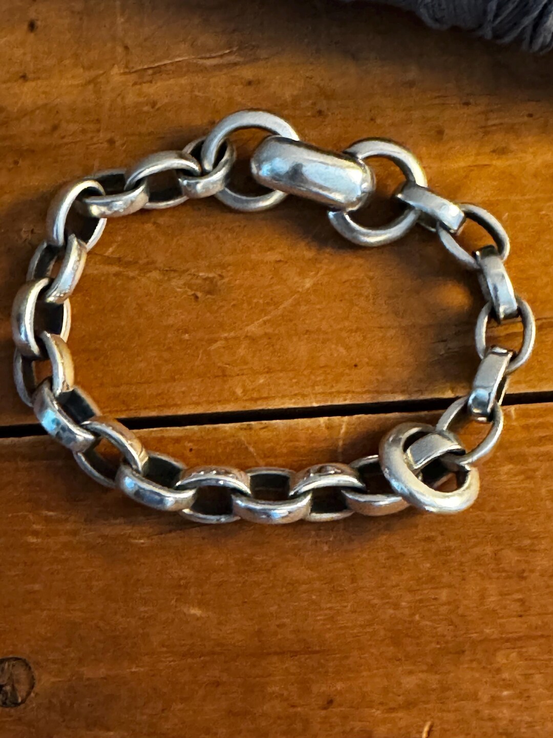 Men's Silver Bracelet With Sliding Link and Custom Clasp - Etsy