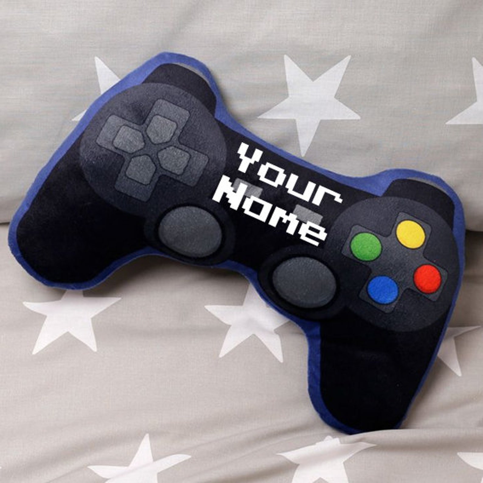 PERSONALISED Gamer Cushion Kids 3D Game Controller Novelty Game Over ...