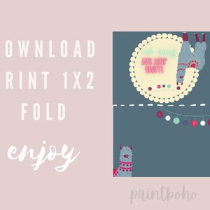 Printable Boho Llama Thank You Note 5x7 - Etsy