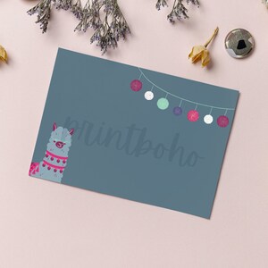 Printable Boho Llama Thank You Note 5x7 - Etsy