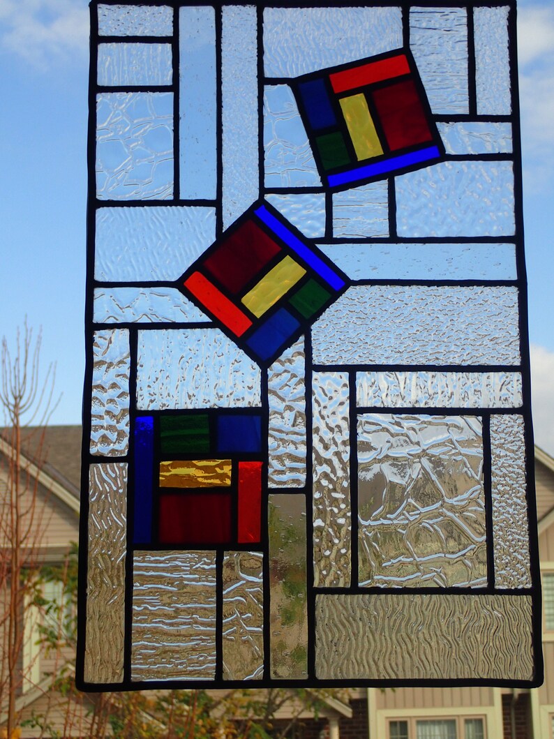 Tumbling Blocks Stained Glass Panel - Etsy