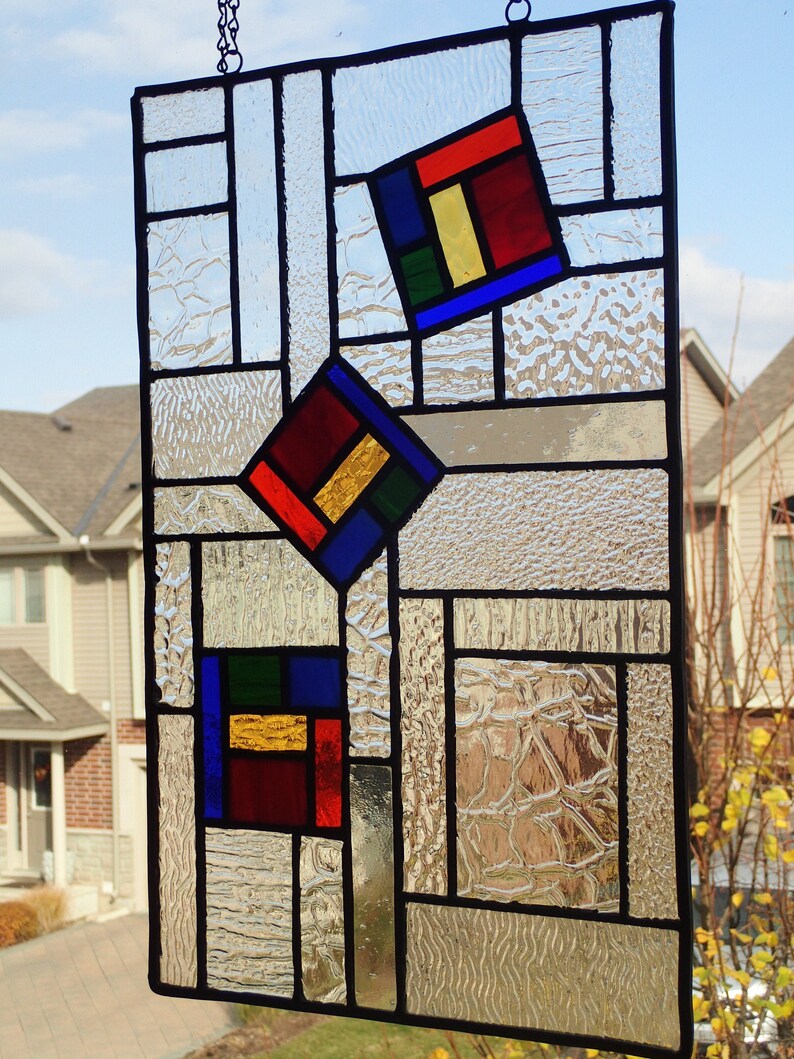 Tumbling Blocks Stained Glass Panel - Etsy