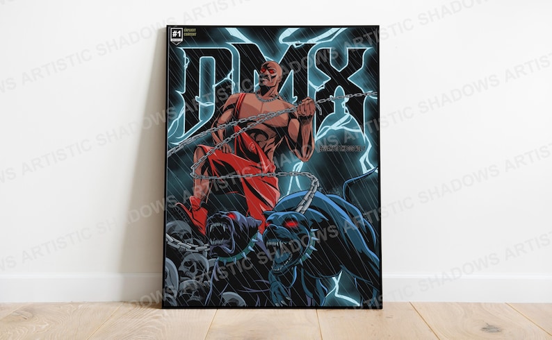 DMX Comic Poster – Hip Hop Rap Art, Dark Graphic Novel Style Wall Art ...