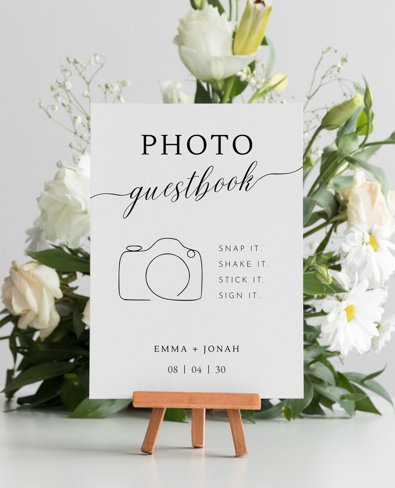 Photo Guest Book Sign, Wedding Photo Guestbook Sign, Photo Guestbook ...