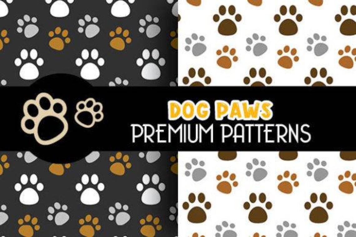 Dogs Paws Textures Seamless Pattern Colorful for Art, Crafts & Design ...