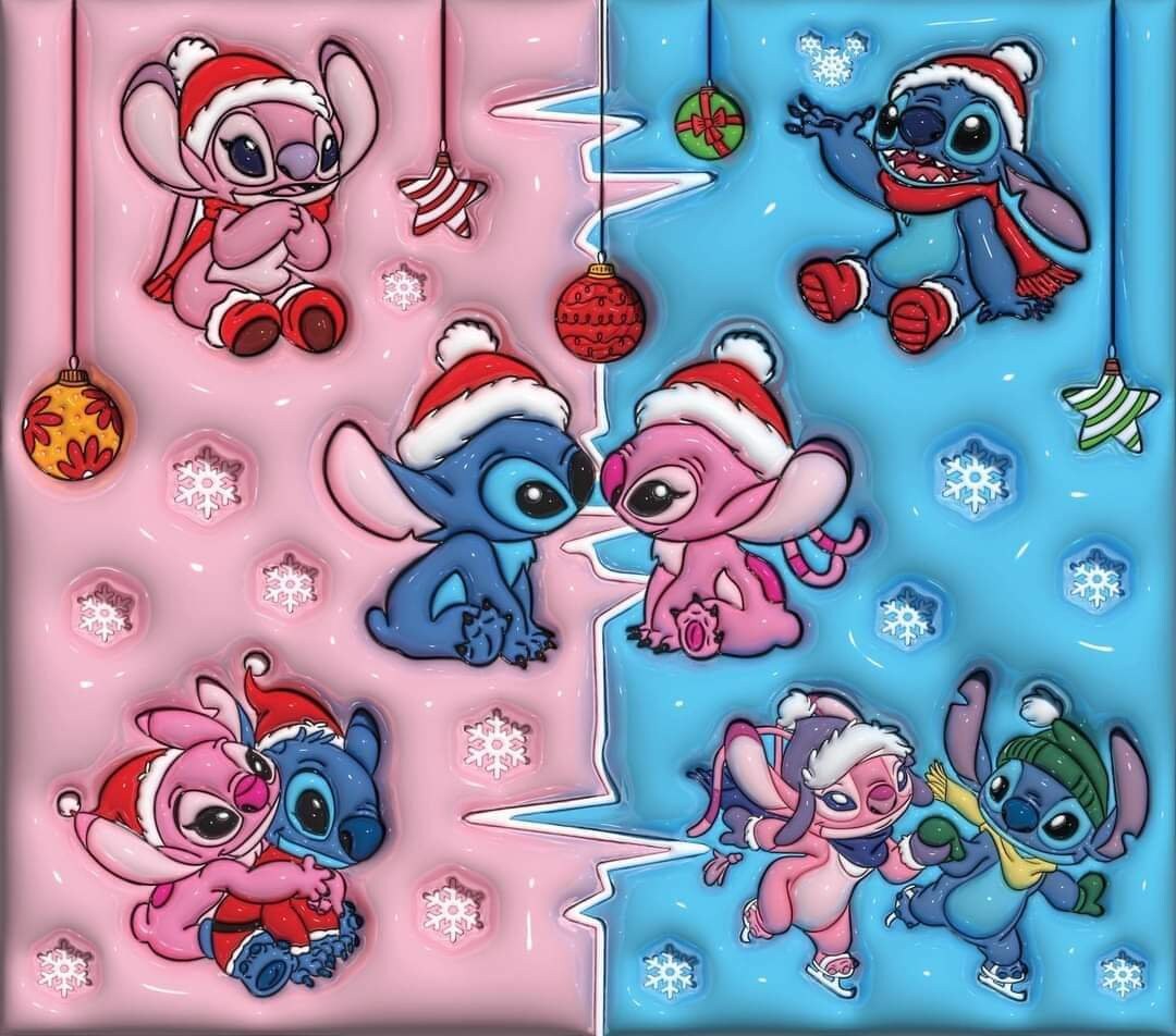 Stitch 20oz Tumbler Sublimation Wraps With 3D Bubble Effect High ...