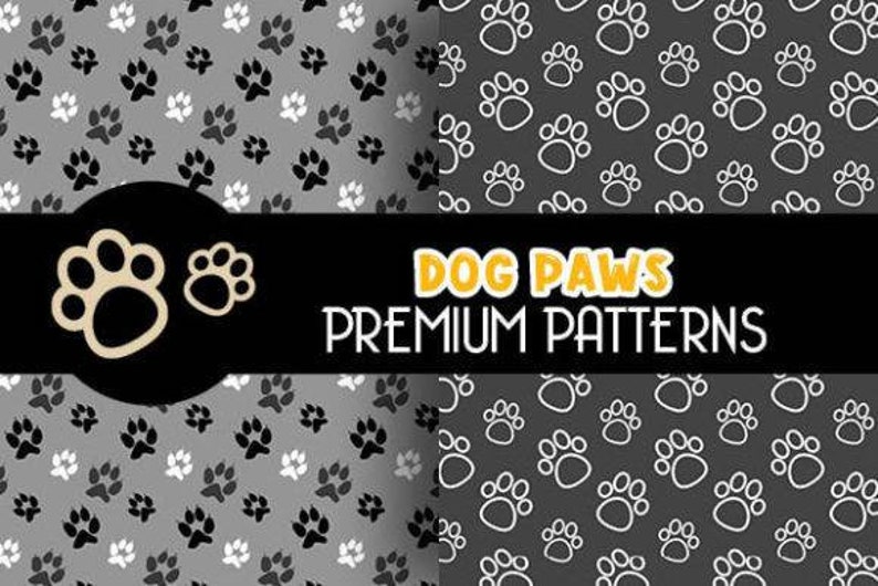 Dogs Paws Textures Seamless Pattern Colorful for Art, Crafts & Design ...