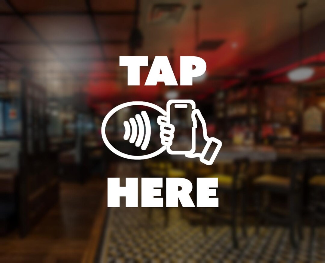 Tap Here Contactless Payment Decal | Business Window Sticker | Card ...