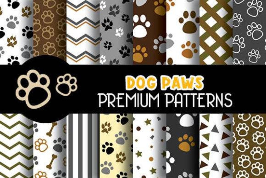 Dogs Paws Textures Seamless Pattern Colorful for Art, Crafts & Design ...
