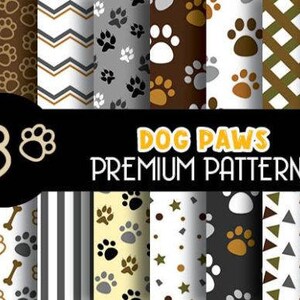 Dogs Paws Textures Seamless Pattern Colorful for Art, Crafts & Design ...