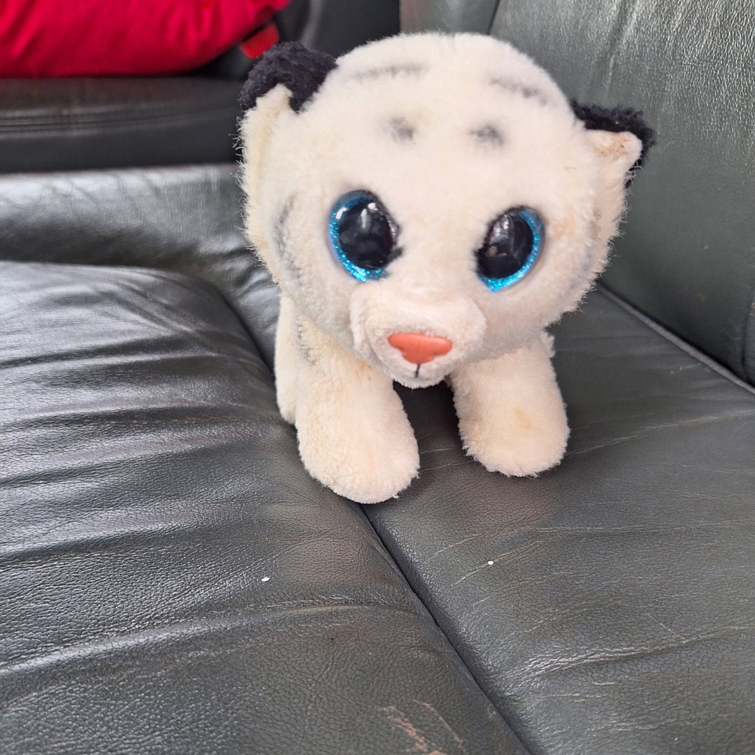 Ty Beanie Babies Tundra White Bengal Tiger 6 Plush Sparkle Eyes Velve ...