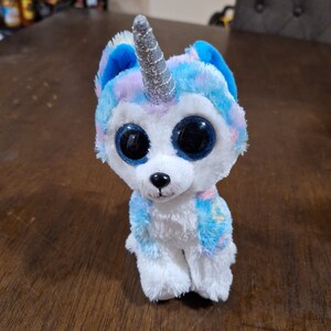 Ty Beanie Boos Helena the Unicorn Husky Dog 6 Inch Stuffed Animal Plush ...