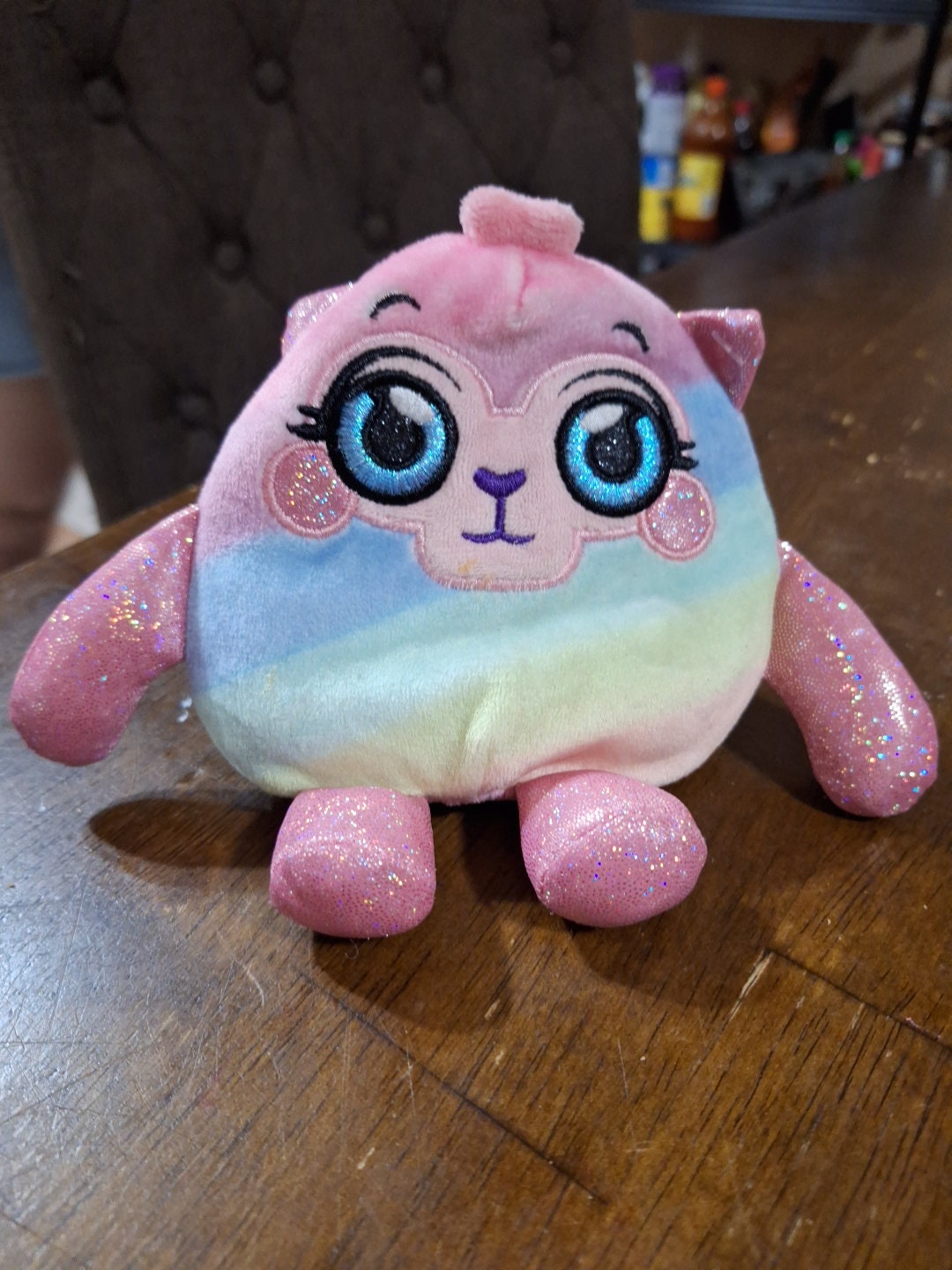 Mush Meez Llama 6 Squeezy Moldable Stuffed Plush Lauren Pink Rainbow ...