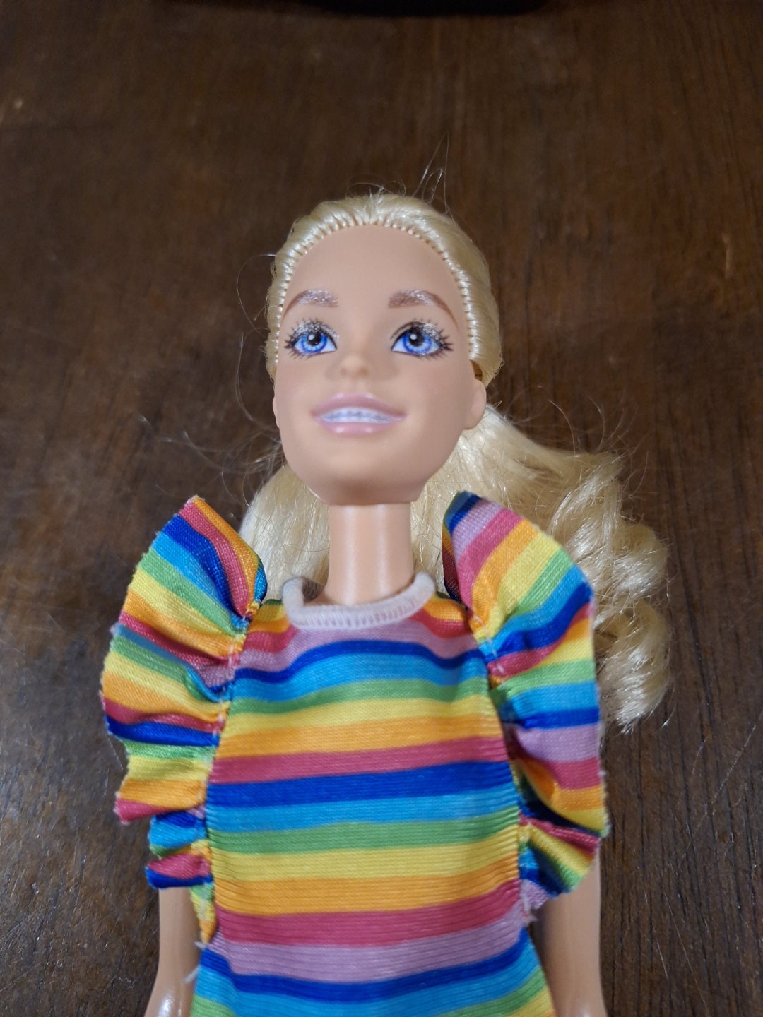Barbie Fashionistas Doll Mattel 2022 With Braces and Rainbow Dress ...